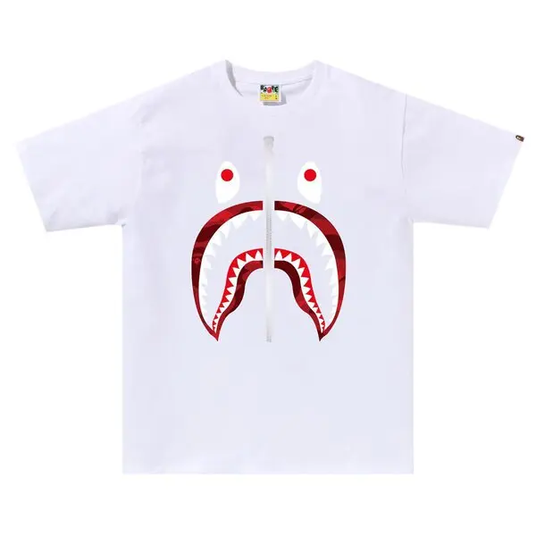 A BATHING APE Color Camo Shark Tee /red - White
