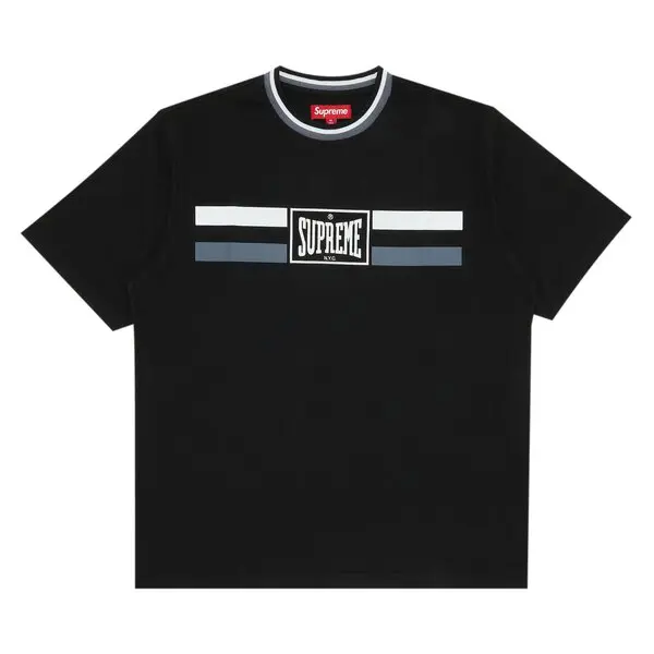 Supreme Warm Up Stripe Short-sleeve Top - Black