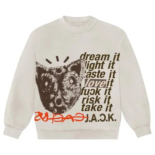 TRAVIS SCOTT D.l.t.l.f.r.t. Crewneck - Cream