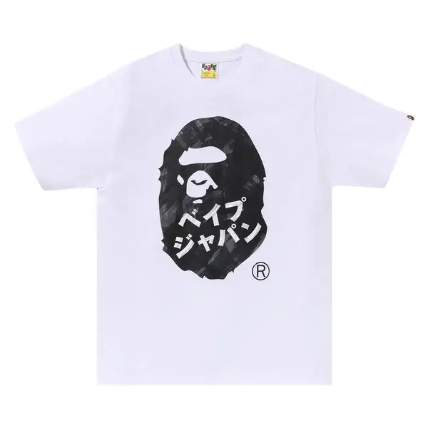 A BATHING APE Ape Head Ink Painting Tee - White
