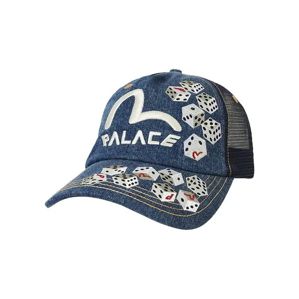 PALACE X Evisu Dice Trucker Cap - Blue