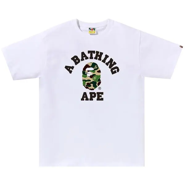 A BATHING APE Abc Camo College Tee /green - White