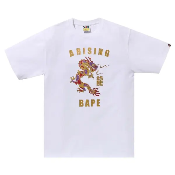 A BATHING APE Year Of Dragon Glitter Tee - White