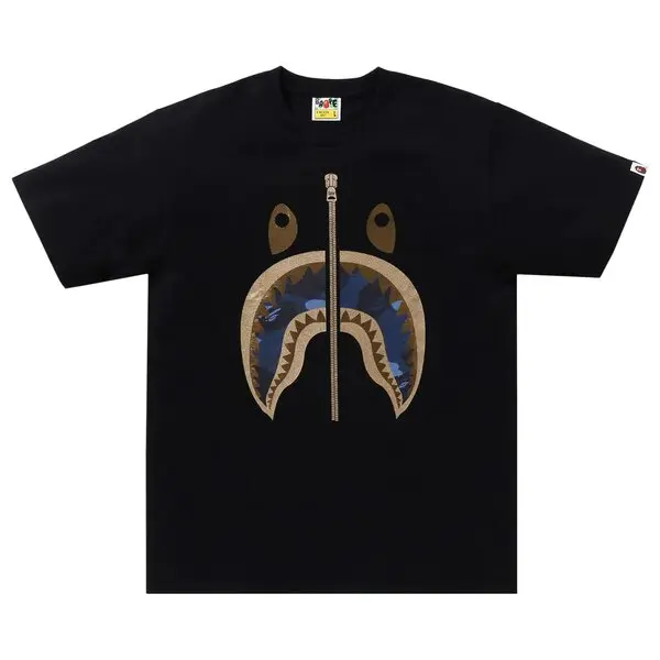 A BATHING APE Color Camo Shark Tee - Black