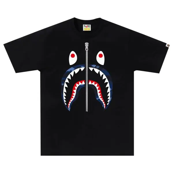 A BATHING APE Color Camo Shark Tee /navy - Black