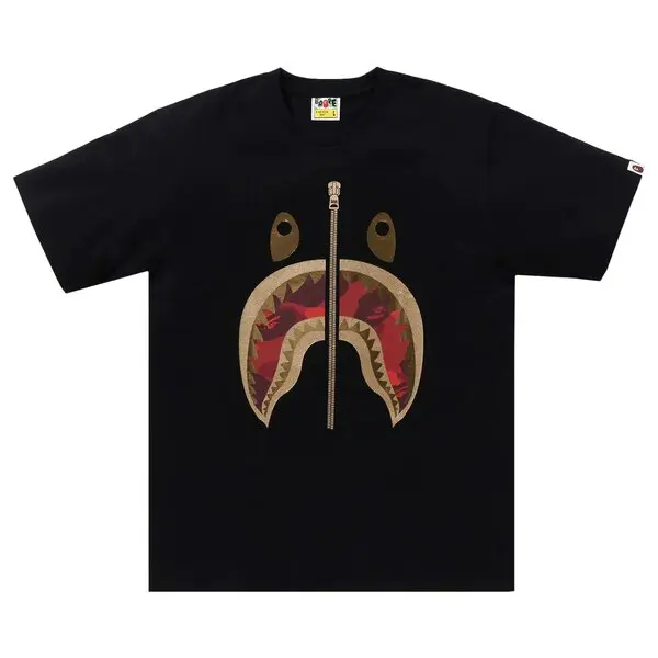 A BATHING APE Color Camo Shark Tee - Black
