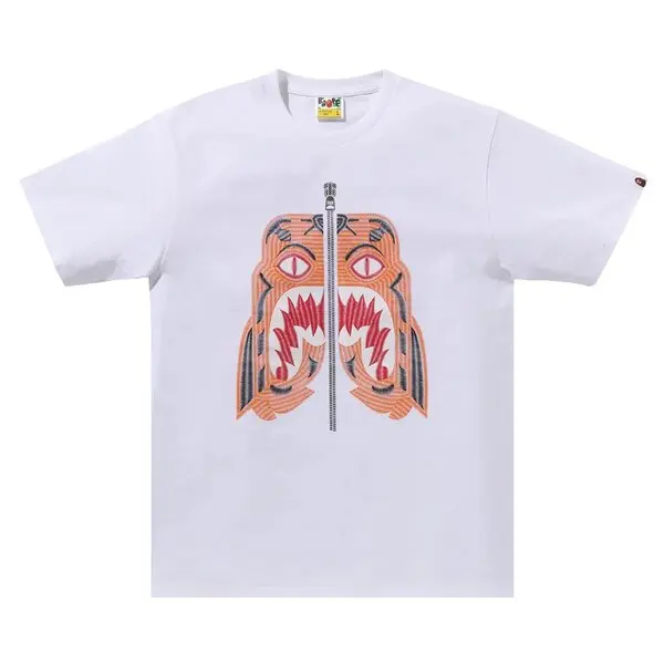 A BATHING APE Embroidery Style Tiger Tee - White