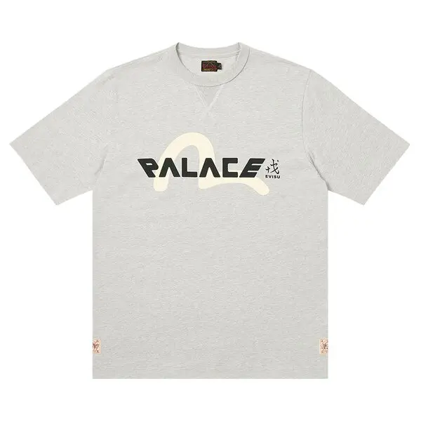 PALACE X Evisu Logo T-shirt Marl - Grey