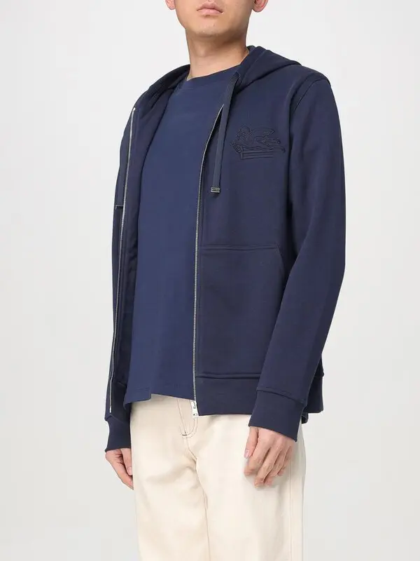 Etro Zip-up Hoodie With Embroidered Logo