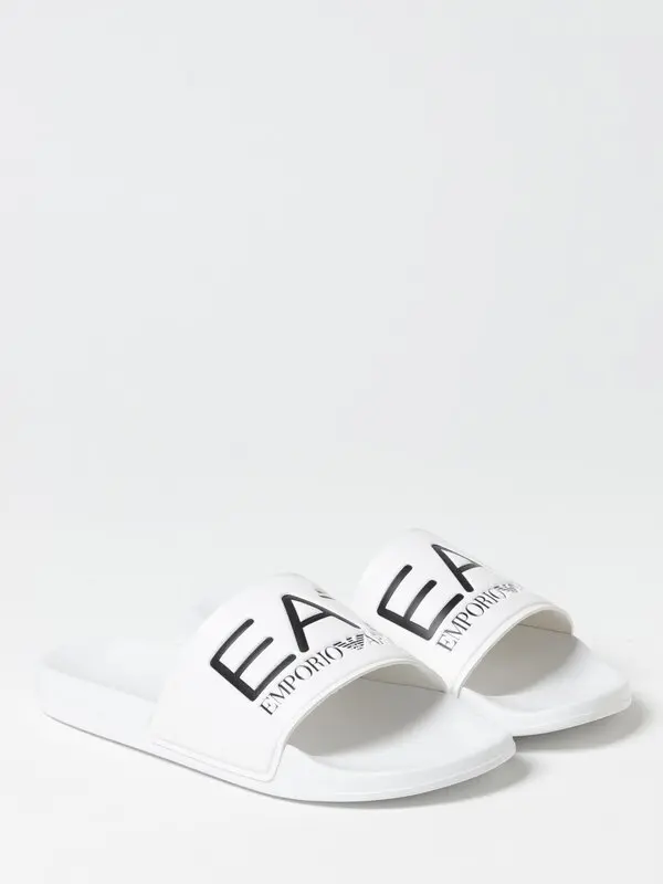 EA7 Slides With Logo Detail - Ice