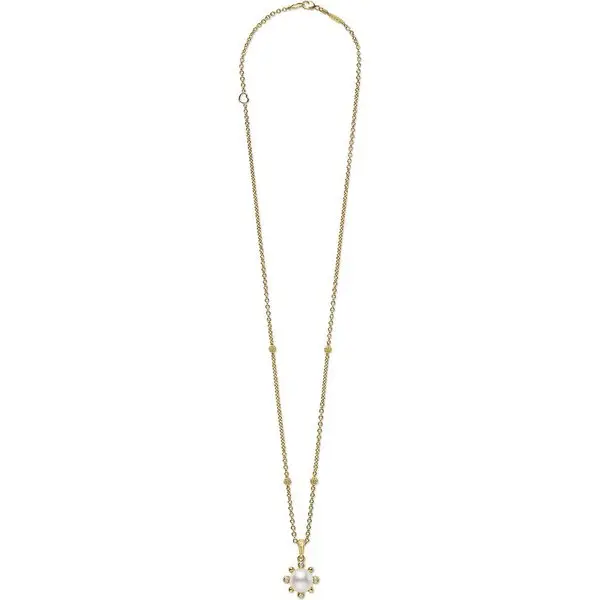 Lagos 18k Luna Fleur Pearl And Diamond Pendant Necklace - Gold