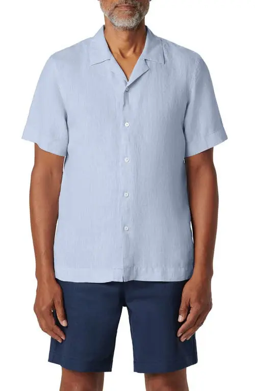 Bugatchi Linen Camp Shirt - Sky