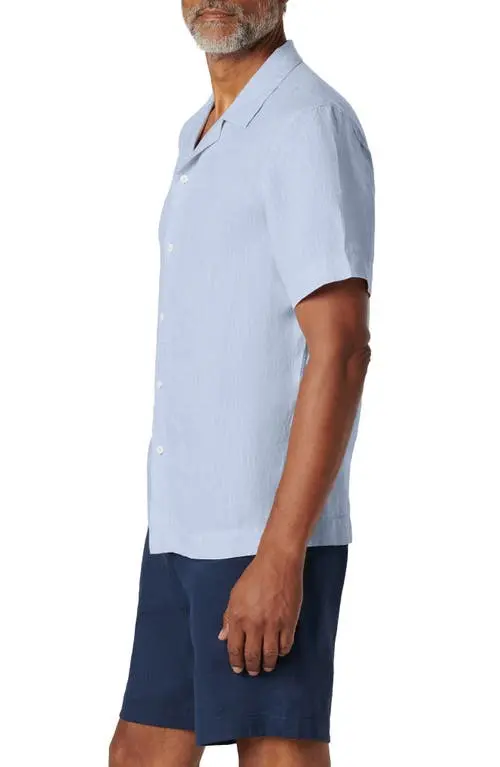 Bugatchi Linen Camp Shirt - Sky