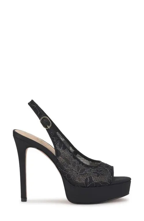 Jessica Simpson Sibilla Slingback Platform Sandal - Black/pewter