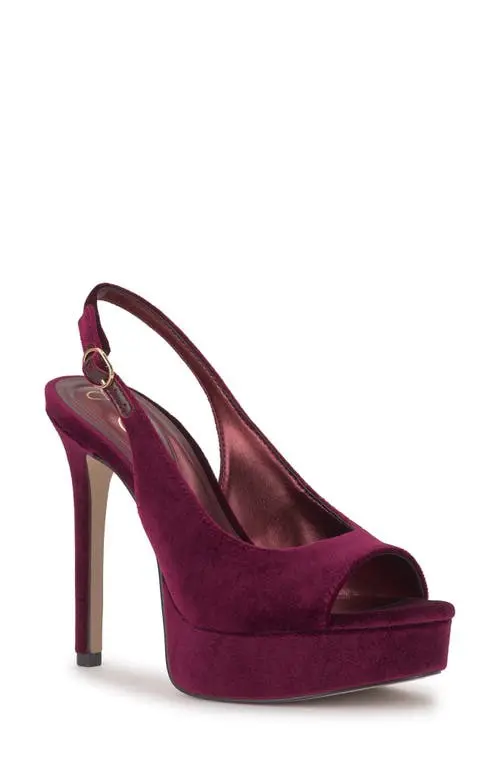 Jessica Simpson Sibilla Slingback Platform Sandal - Red 18