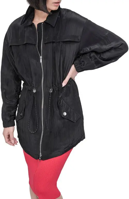 Dkny Textured Anorak Jacket - Black