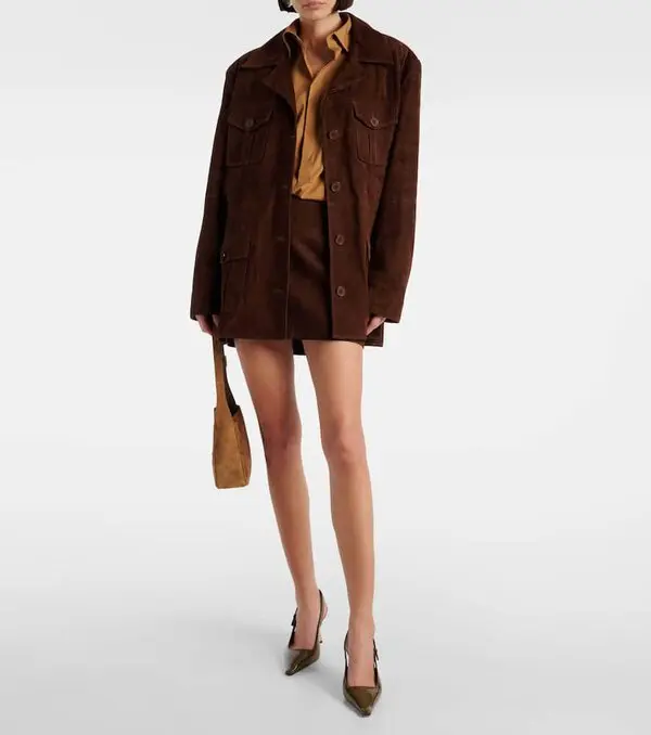 Nour Hammour Remi Suede Miniskirt
