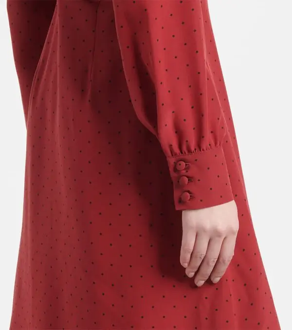 Alessandra Rich Polka-dot Silk Midi Dress