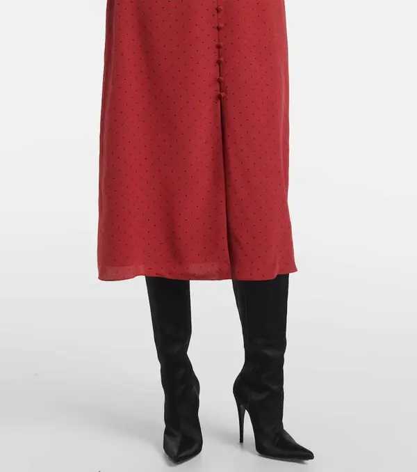 Alessandra Rich Polka-dot Silk Midi Dress