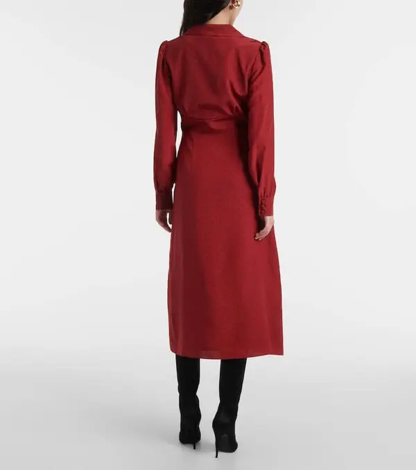 Alessandra Rich Polka-dot Silk Midi Dress