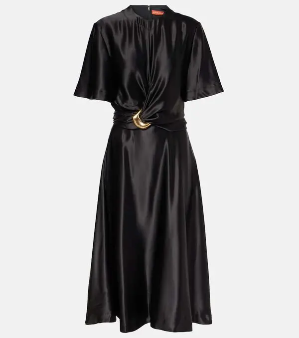 Altuzarra Belted Silk Satin Midi Dress