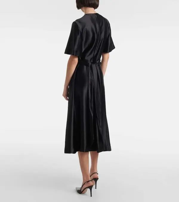 Altuzarra Belted Silk Satin Midi Dress