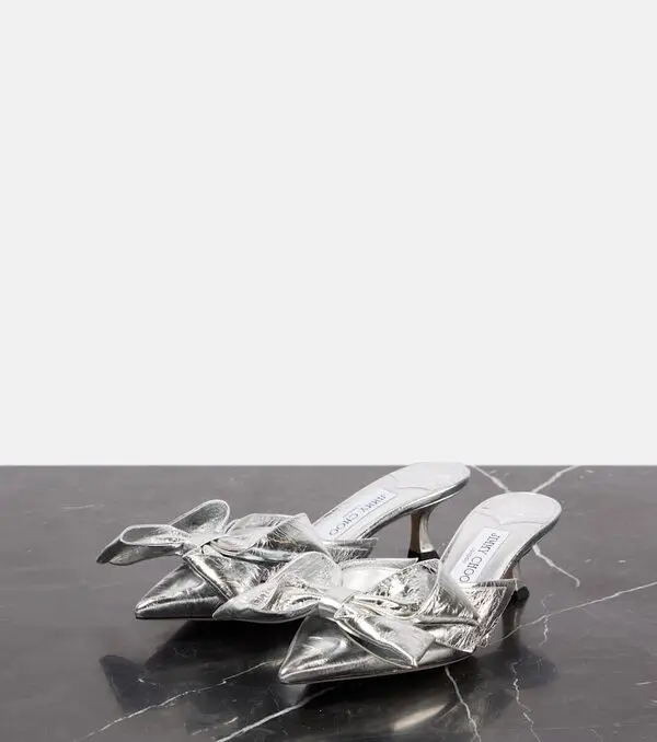 JIMMY CHOO Staz 50 Metallic Mules