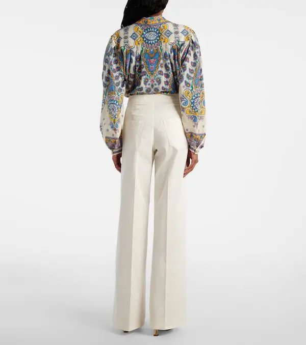 Etro Cotton-blend Wide-leg Trousers