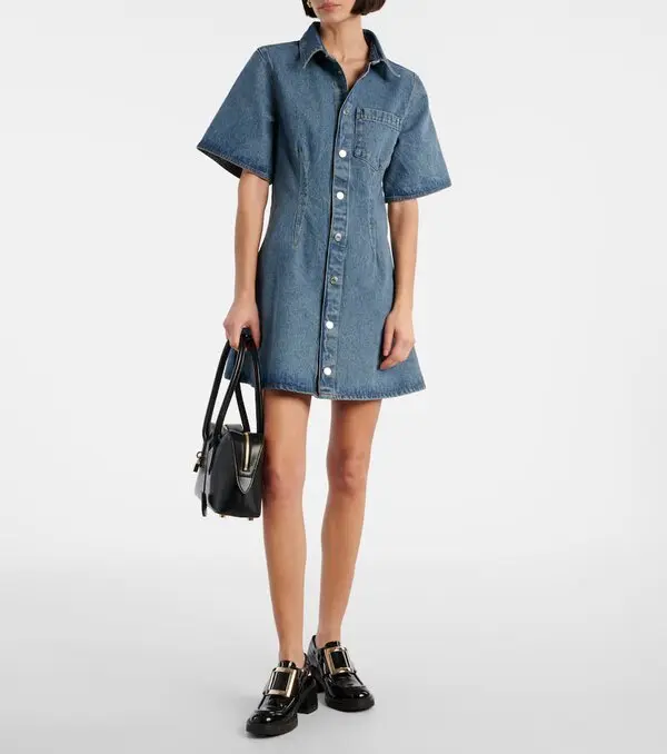 AMI Paris De Cœur Denim Shirt Dress