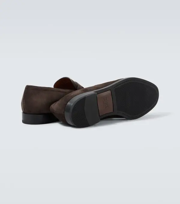 Zegna Suede Penny Loafers