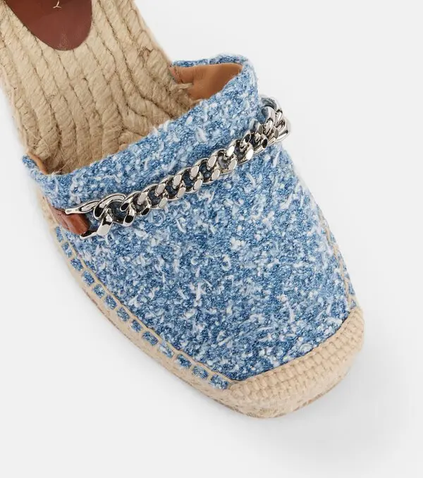 Stella McCartney Gaia Denim Boucle Espadrilles