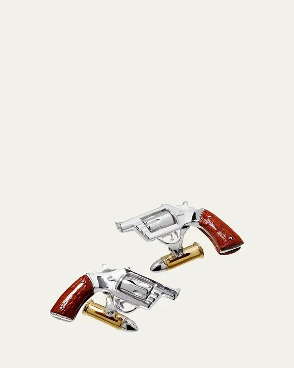 JAN LESLIE Gun And Bullet Cufflinks