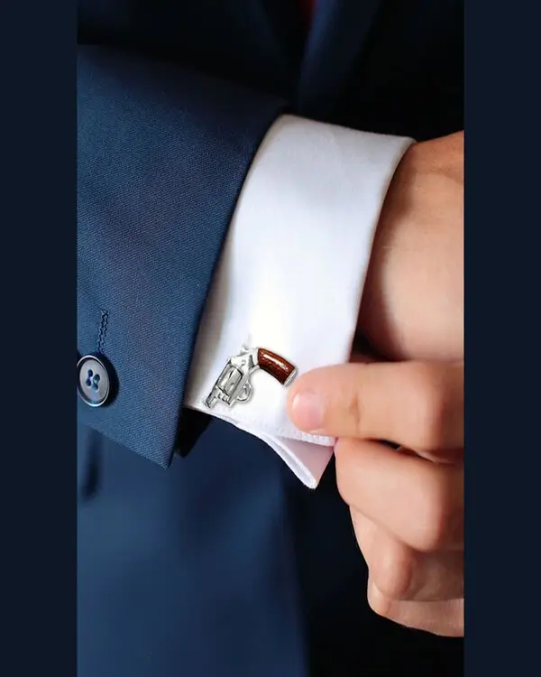 JAN LESLIE Gun And Bullet Cufflinks