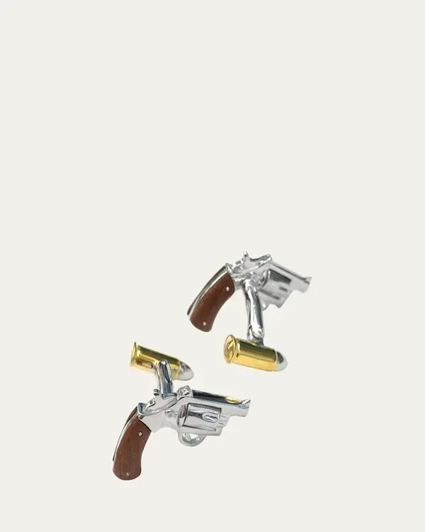 JAN LESLIE Gun And Bullet Cufflinks