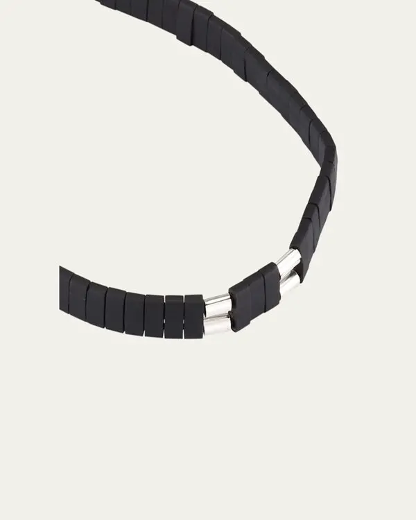 JAN LESLIE Sterling Silver Chiclet Beaded Bracelet