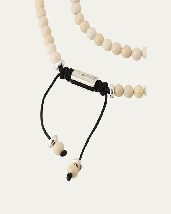 JAN LESLIE Bone And Sterling Silver Beaded Bracelet