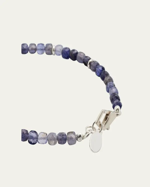 JAN LESLIE Gemstone Skull Beaded Bracelet - Rutilated
