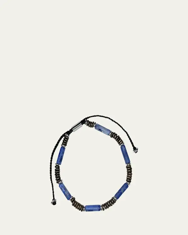 JAN LESLIE Cylinder Gemstone Beaded Bracelet