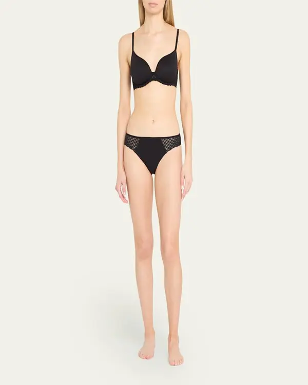 Simone Perele Subtile Geometric Lace T-shirt Bra - Black