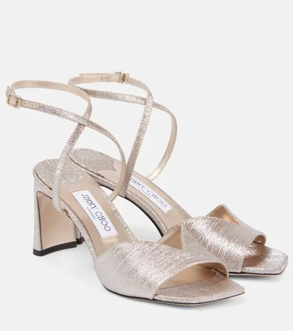 JIMMY CHOO Karli 75 Glitter Sandals - Metallic