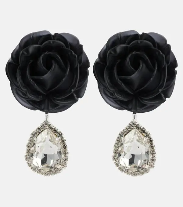 Magda Butrym Mini Rose Drop Earrings - Black