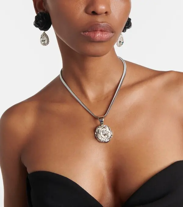 Magda Butrym Mini Rose Crystal-embellished Drop Earrings