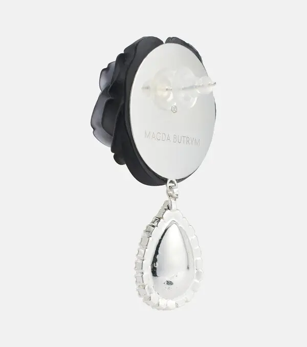 Magda Butrym Mini Rose Crystal-embellished Drop Earrings