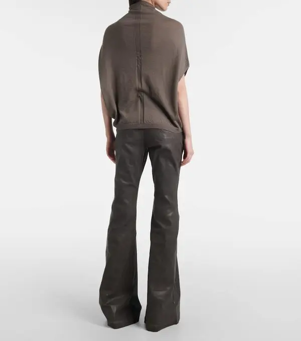 Rick Owens Wool Turtleneck Top - Grey