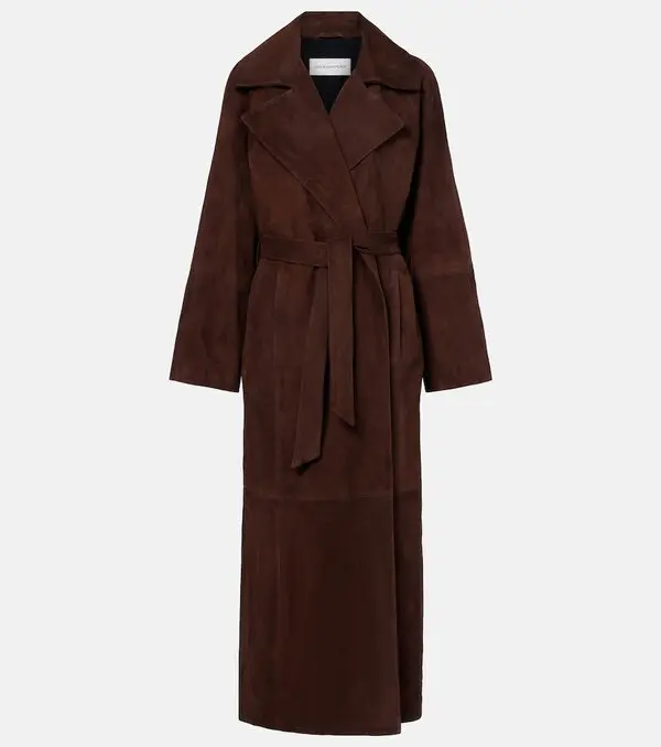 Nour Hammour Althea Suede Wrap Coat