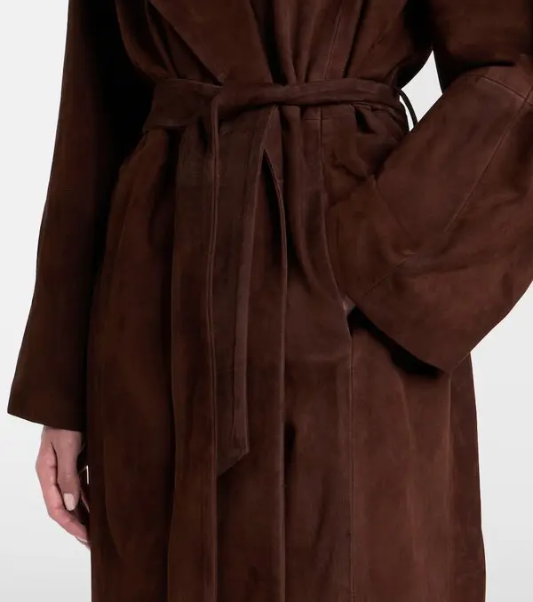 Nour Hammour Althea Suede Wrap Coat