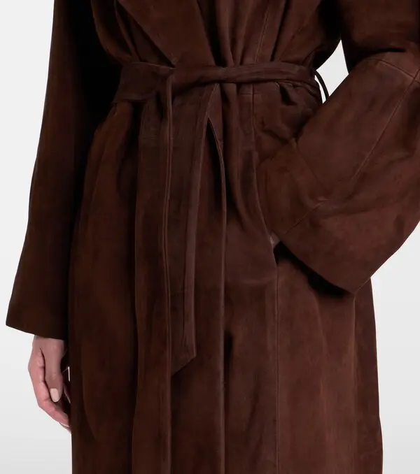 Nour Hammour Althea Suede Wrap Coat