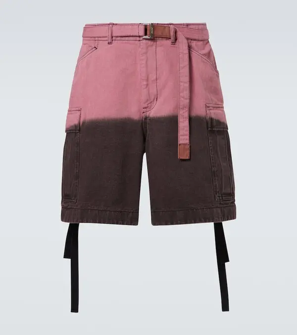 Sacai Ombré Cotton Cargo Shorts