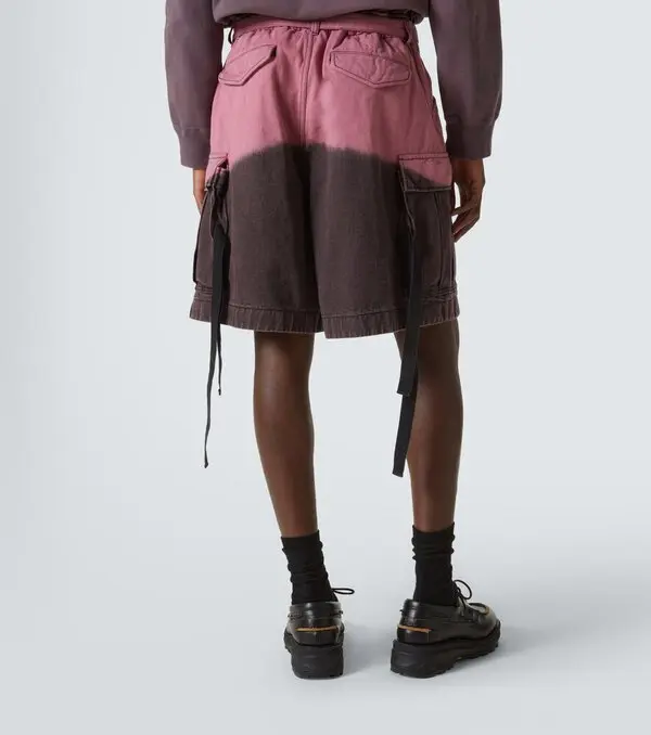 Sacai Ombré Cotton Cargo Shorts