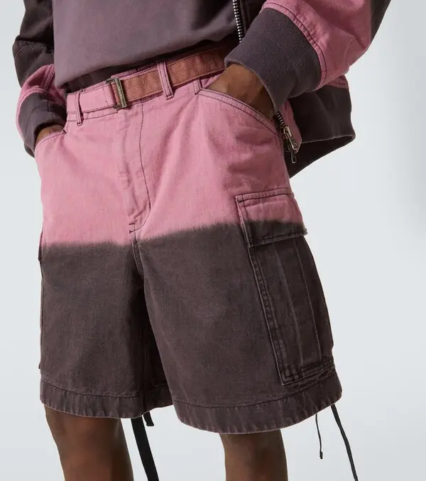 Sacai Ombré Cotton Cargo Shorts